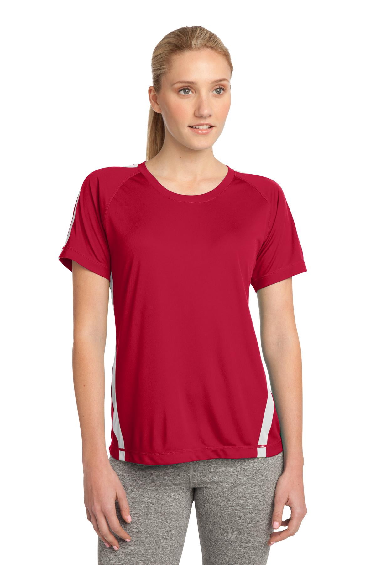 Sport-Tek Tee (LST351) True Red/White, M - Walmart.com