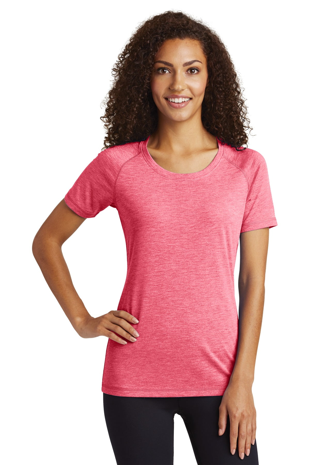 Sport-Tek ® Ladies PosiCharge ® Tri-Blend Wicking Scoop Neck Raglan Tee ...
