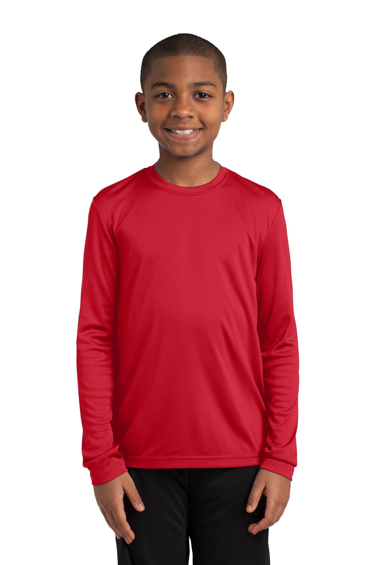 Sport-Tek Long Sleeve Tee (YST350LS) True Red, XS - Walmart.com