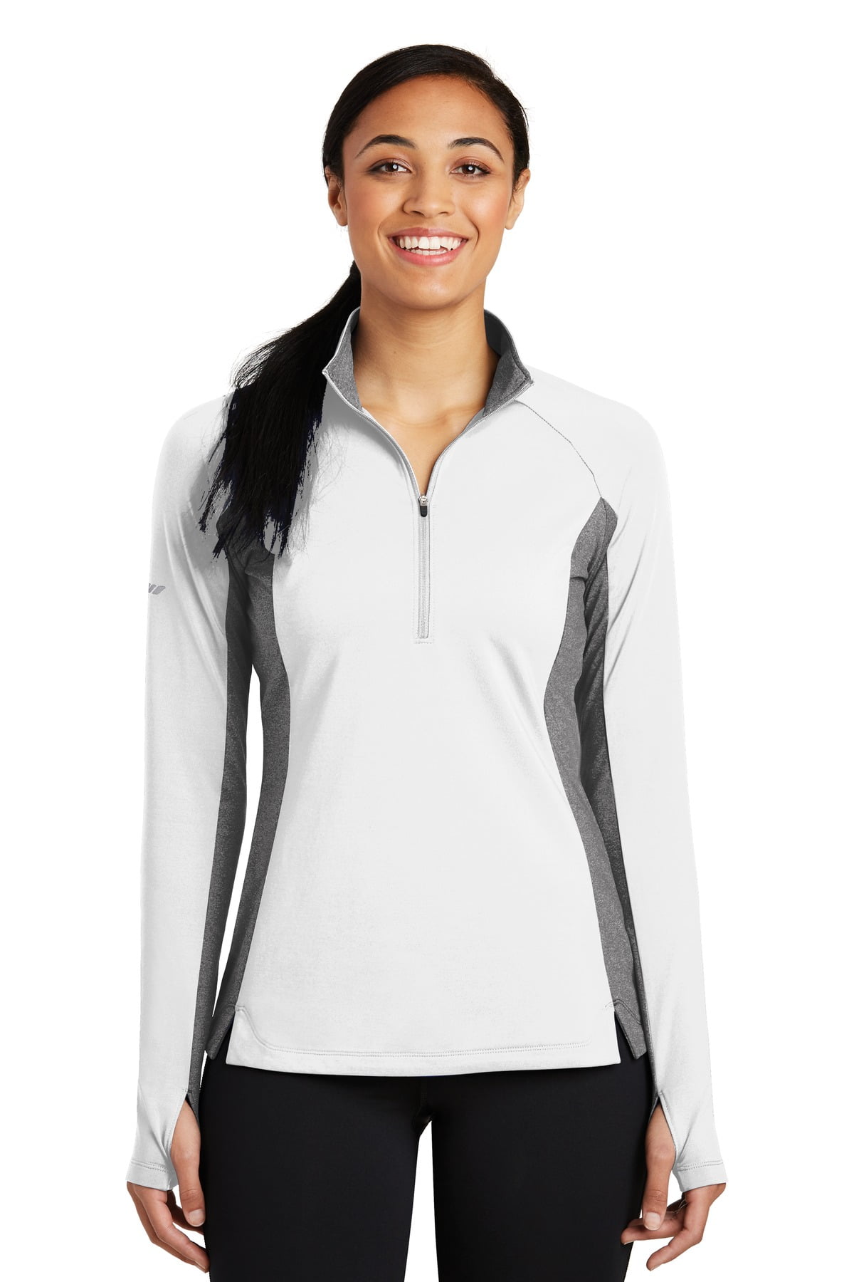Sport-Tek Lst854 Ladies Sport-Wick Stretch Contrast 1/2-Zip Pullover ...