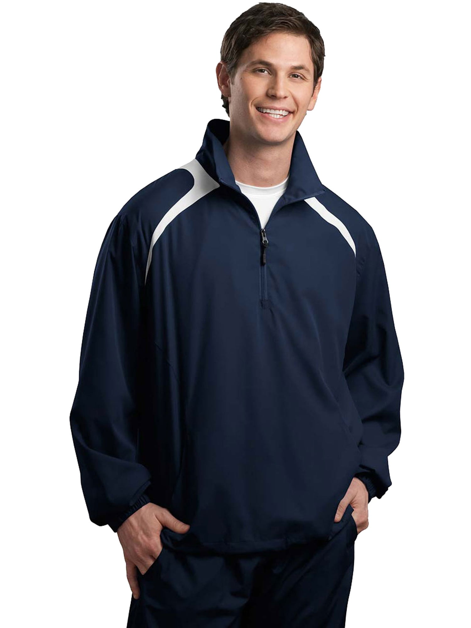 Sport-Tek Men's Colorblock 1/2-Zip Wind Shirt - Walmart.com