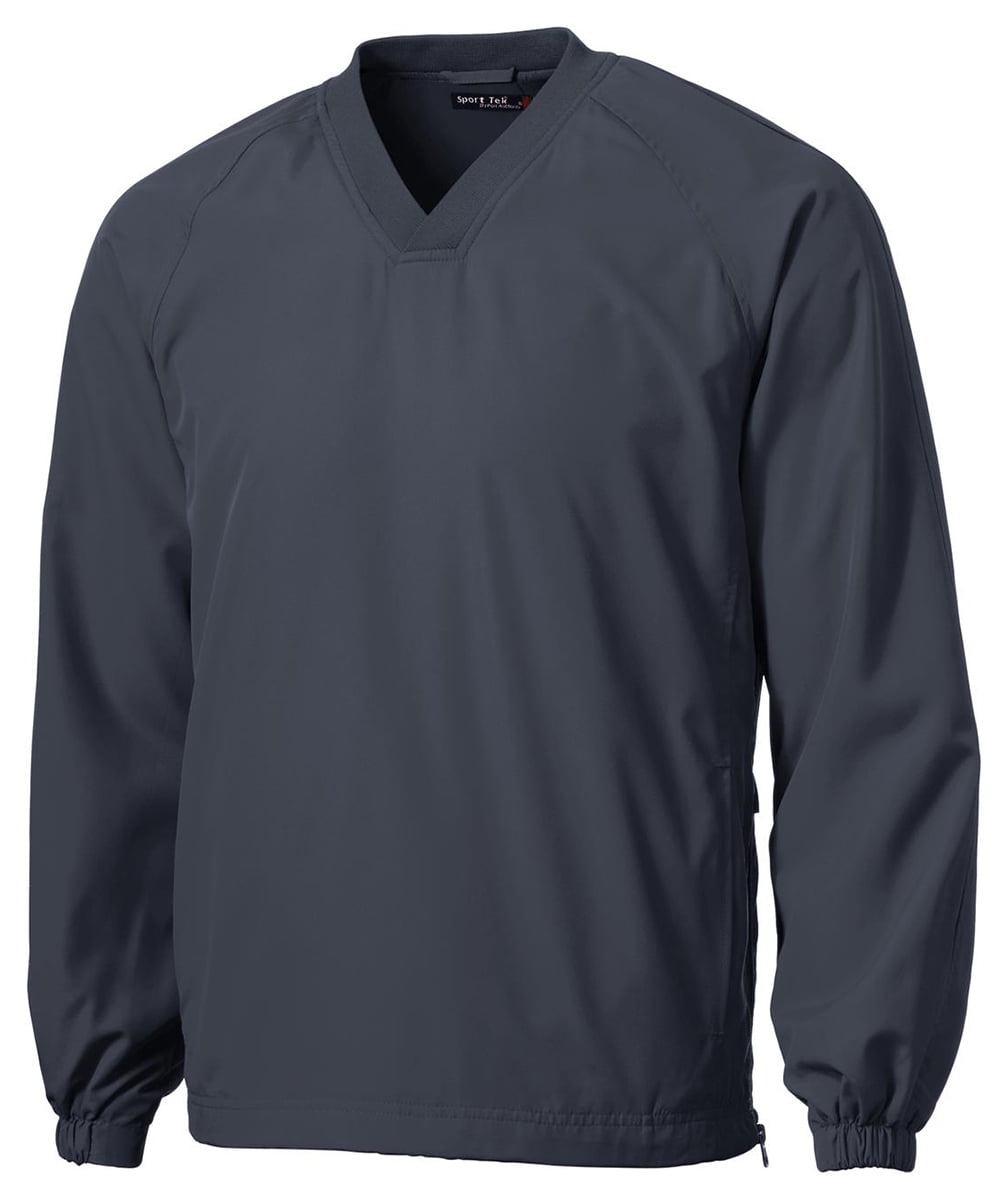 Sport-Tek Men's Rib Knit V-Neck Collar Soft Raglan Wind Shirt - Walmart.com