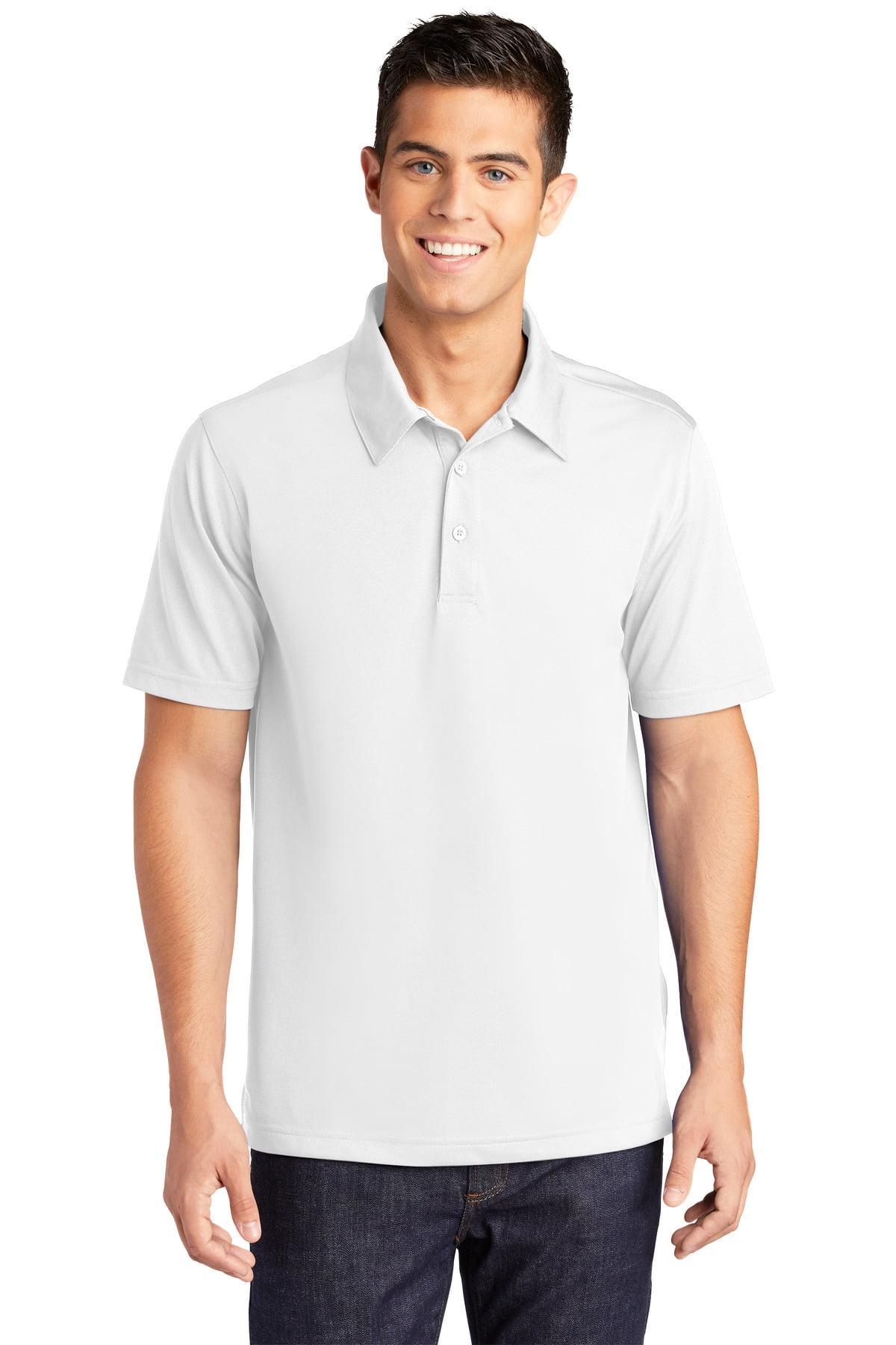 Sport-Tek Men's Textured 3-Button Placket Polo Shirt - Walmart.com