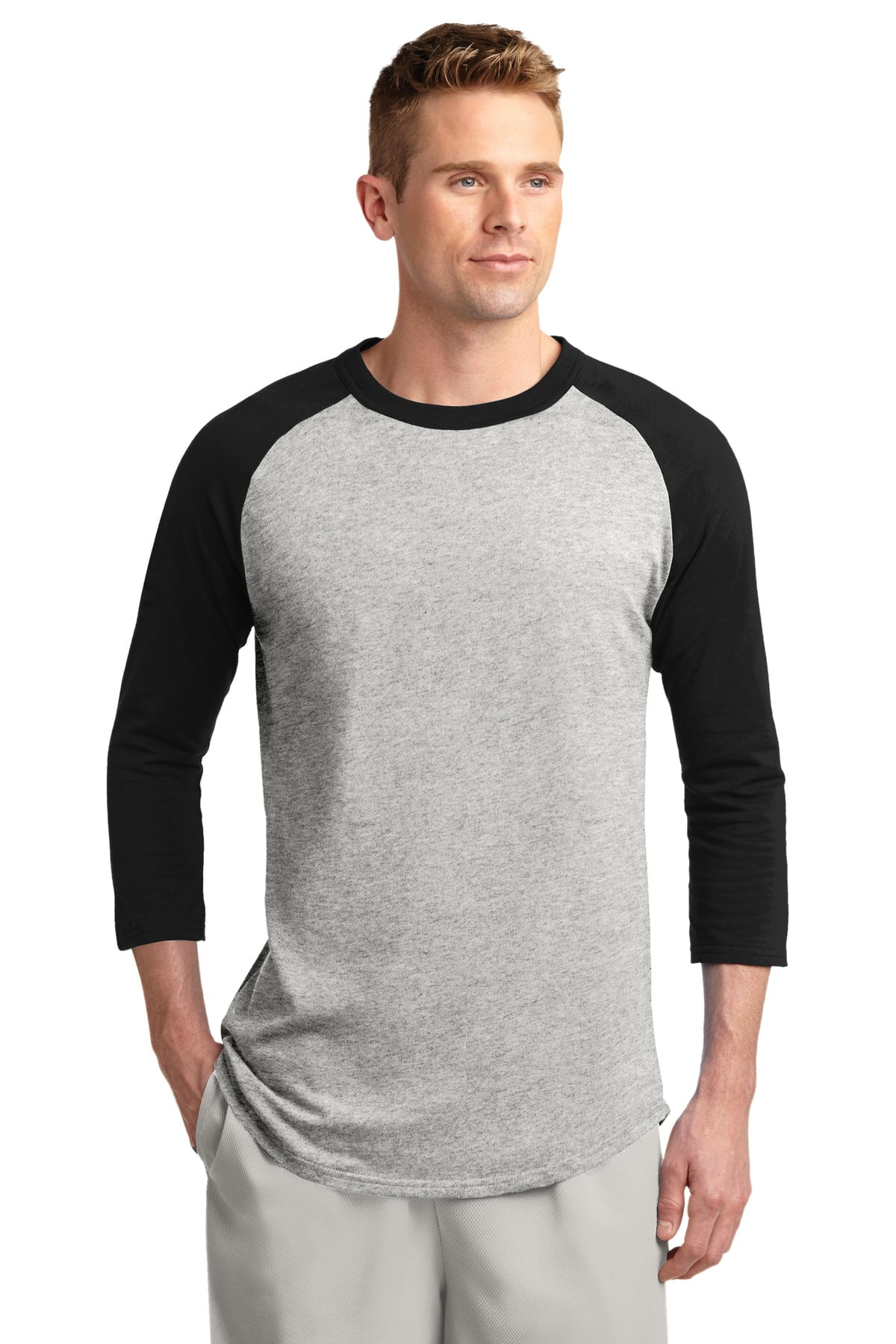 Sport-Tek Raglan Jersey (T200) Heather Grey/Black, 4XL - Walmart.com