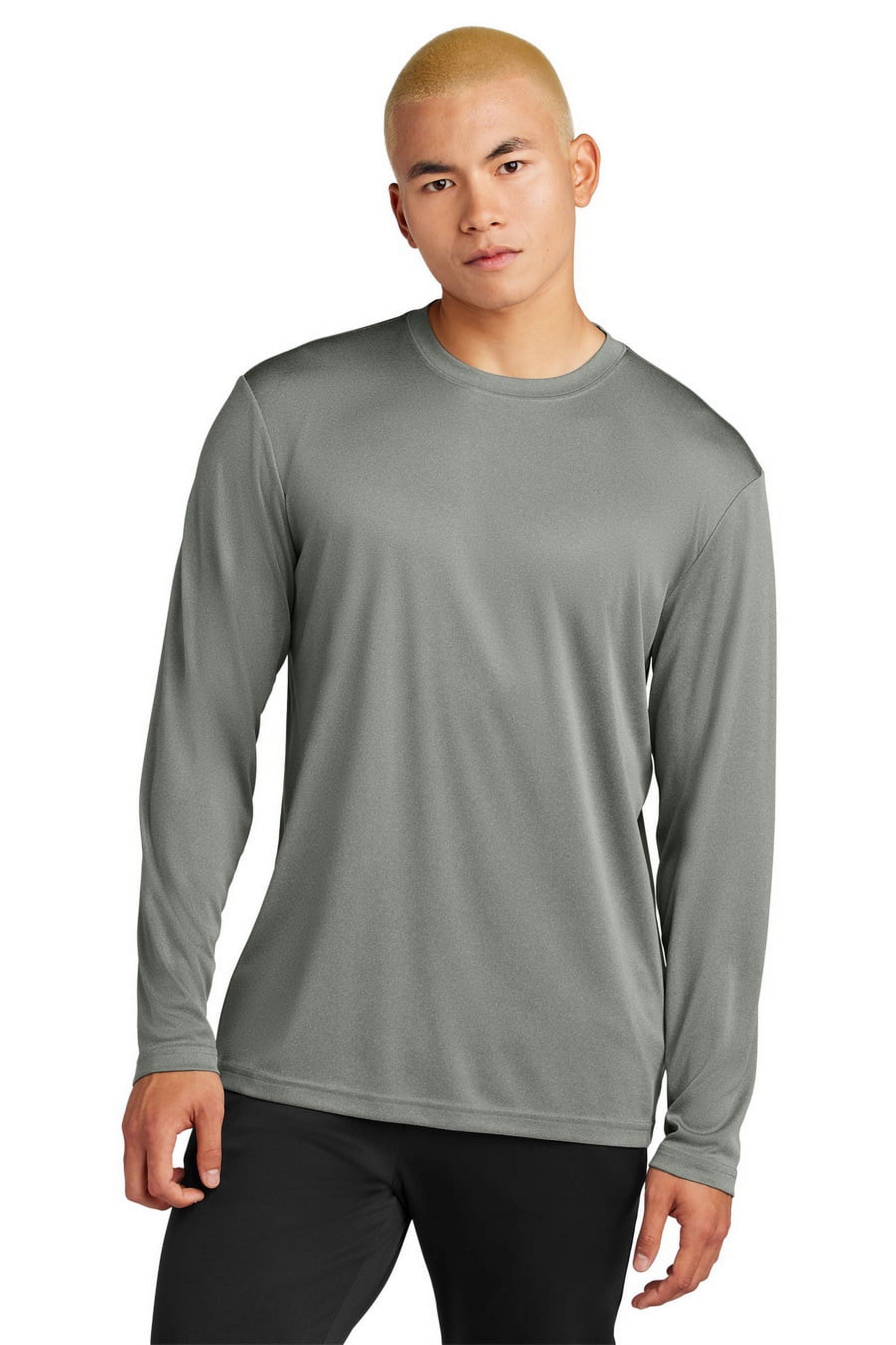 Sport-Tek ST350LS Long Sleeve PosiCharge Competitor Tee-Grey Concrete ...