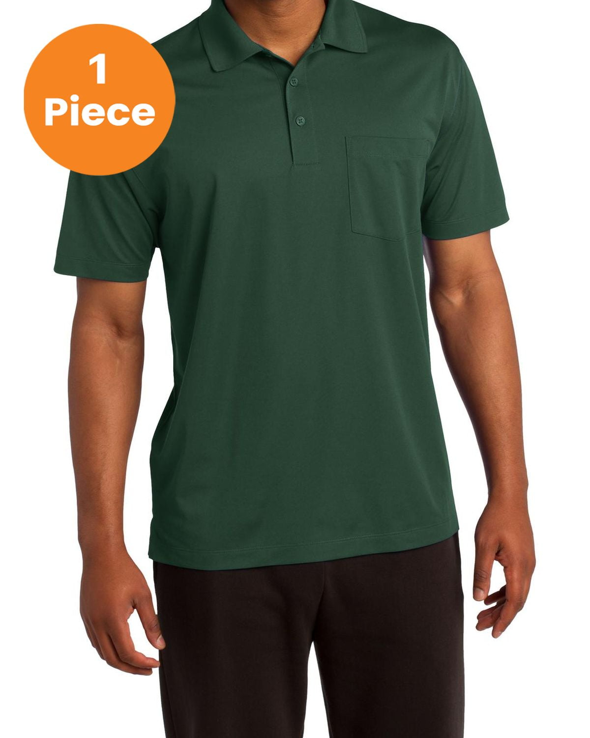 Sport-Tek ST651 Micropique Sport-Wick Pocket Polo, Forest Green, XL ...