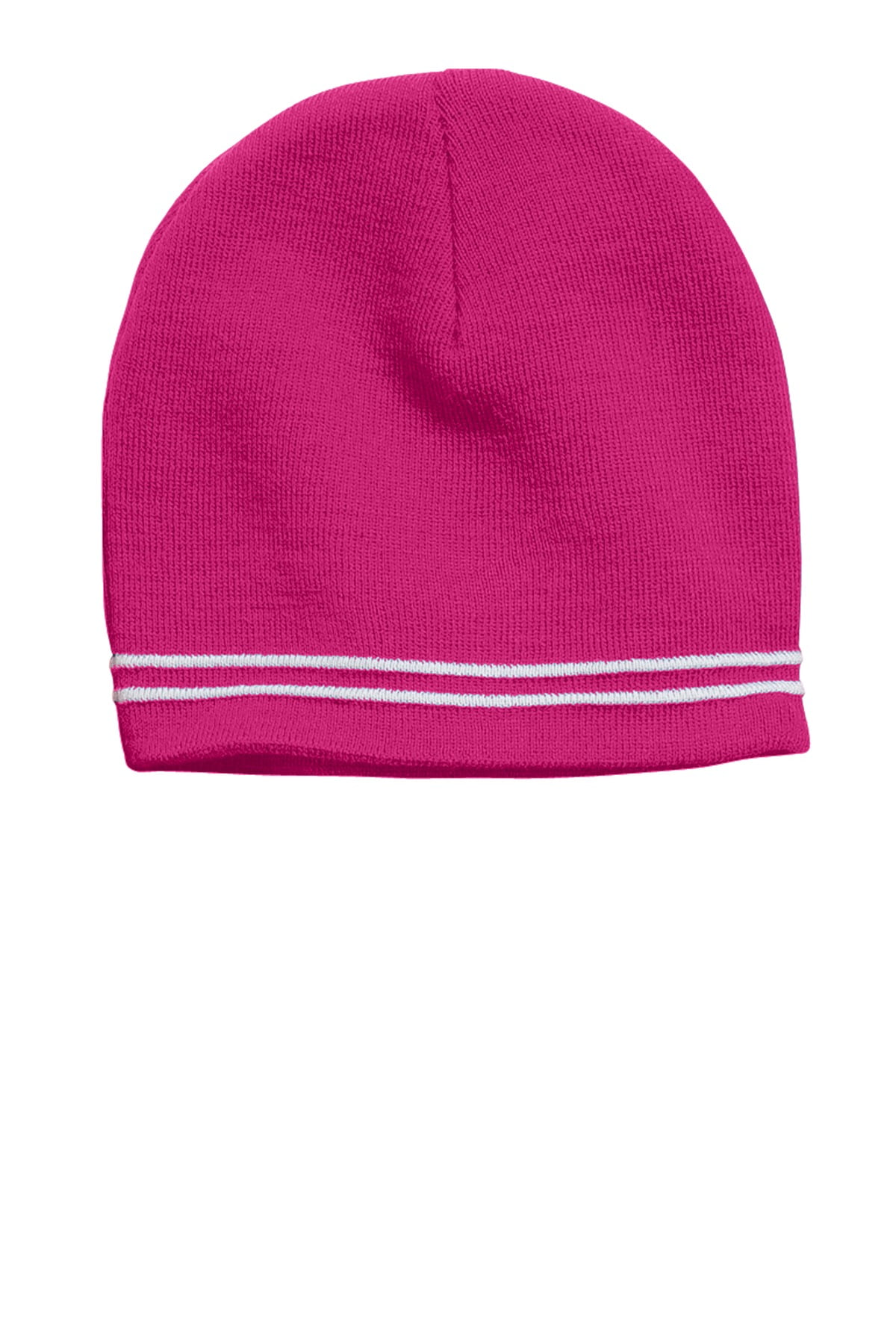 Sport-Tek Spectator Beanie. STC20 Pink Raspberry/White OSFA - Walmart.com