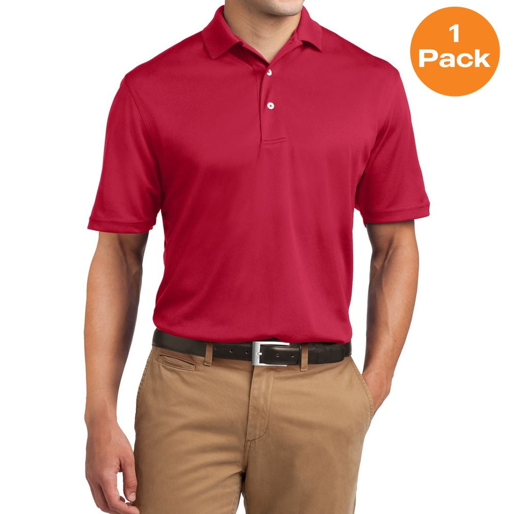 Sport-Tek TK469 Tall Dri-Mesh Polo, Red, XLT, Mens Polo Shirts ...