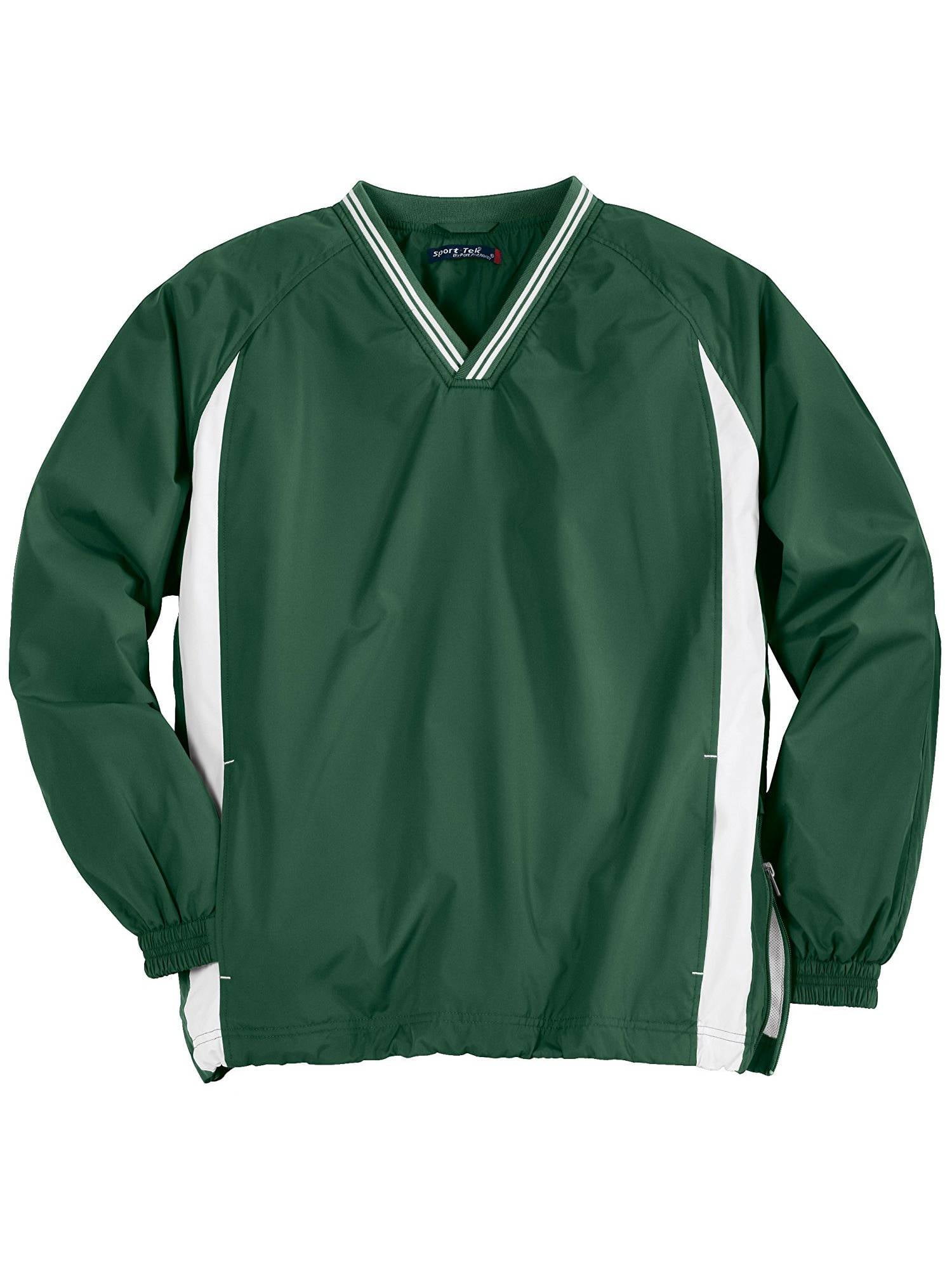 Sport-Tek Tipped V-Neck Raglan Wind Shirt, Forest S - Walmart.com