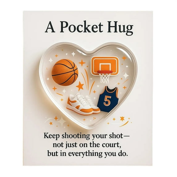 Sport Themed Heart Shape Collection Pocket Card - Golf, Basketball, and ...