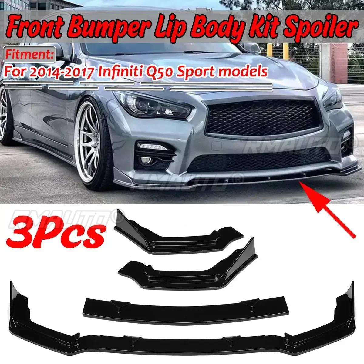 Sport Vision Car Front Bumper Lip Body Kit Spoiler Lip Diffuser ...