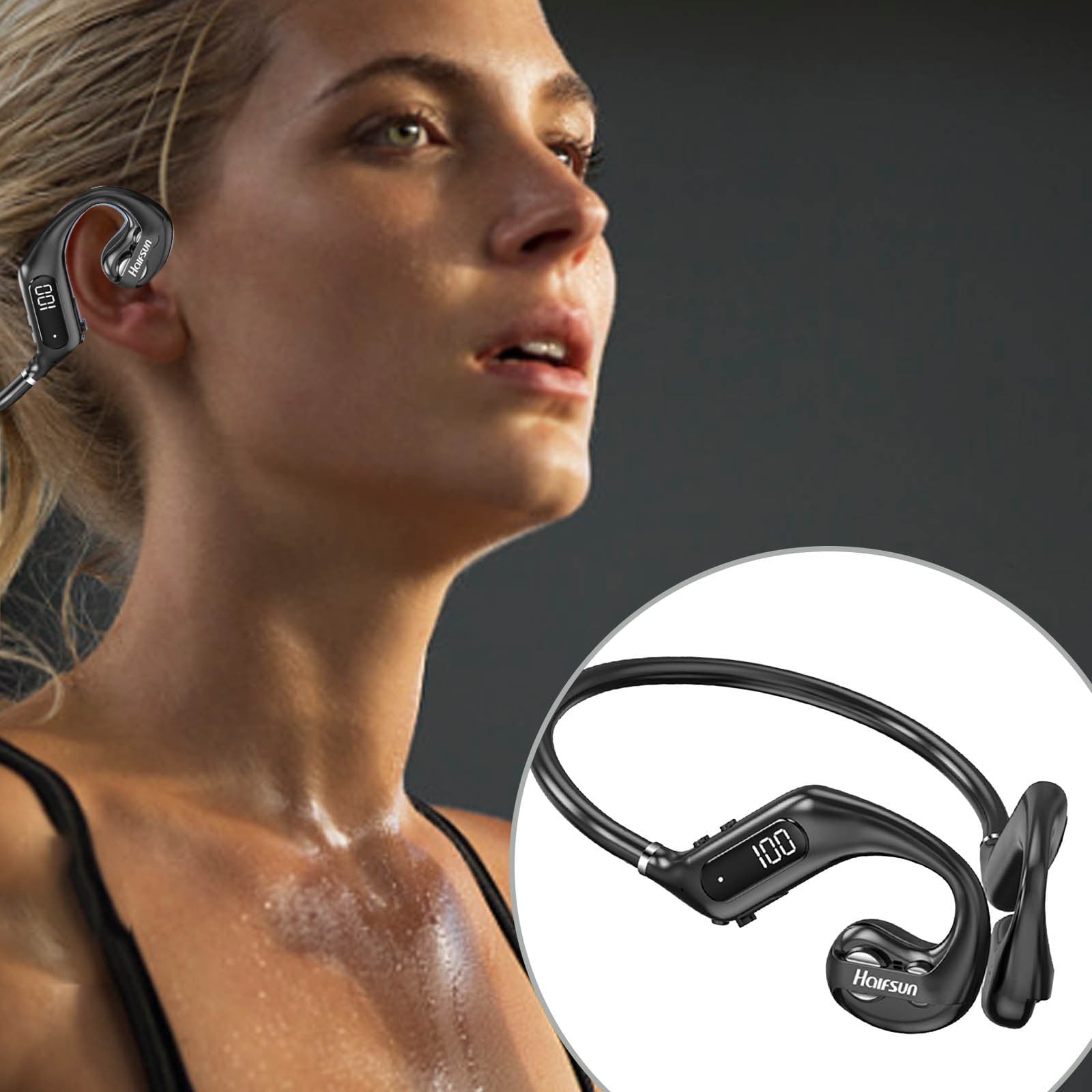 Sport Wireless Bone Conduction Headset Bluetooth Headset With Digital ...
