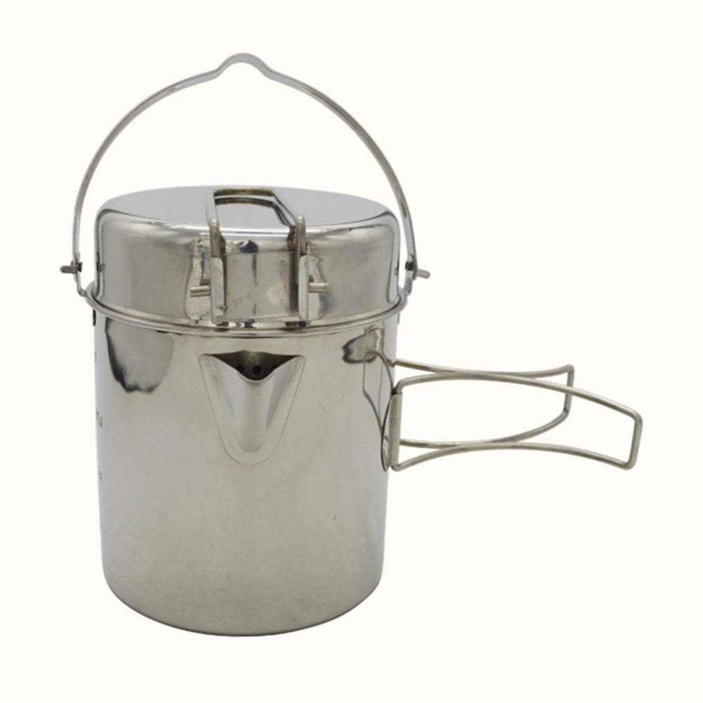 Sportact Camping Essentials,Stainless Steel Kettle Cooking Pot Hanging ...