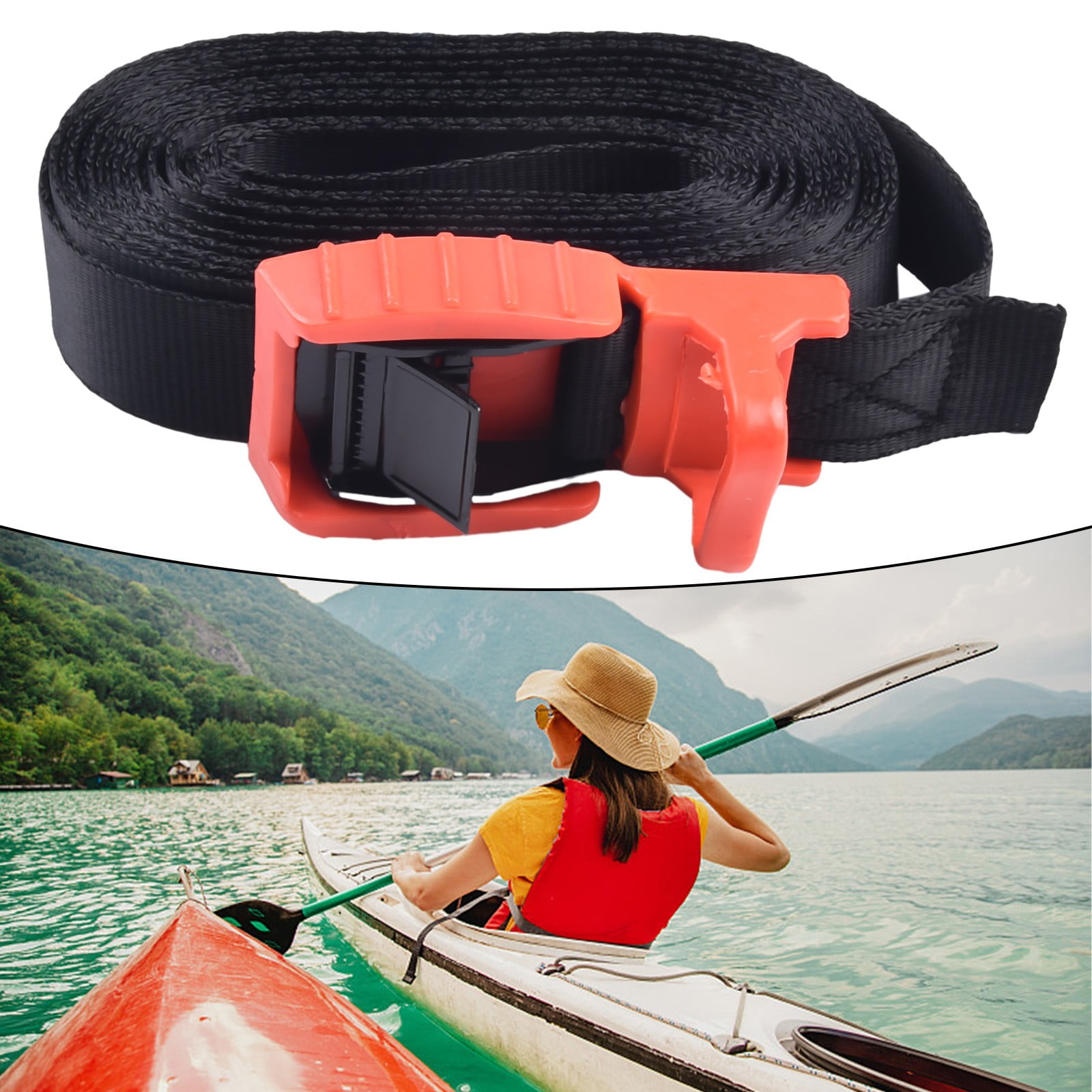 Sportact Canoe,Canoe Accessories,1x Tie Down Roof Rack Straps Pair ...
