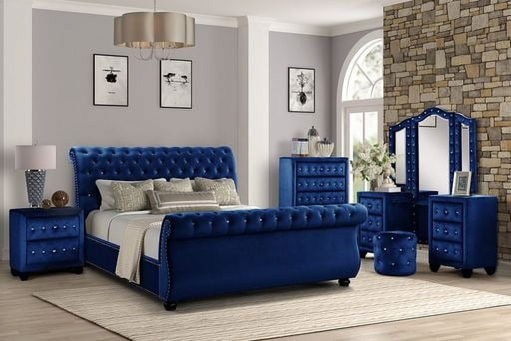 Navy blue king bedroom set store