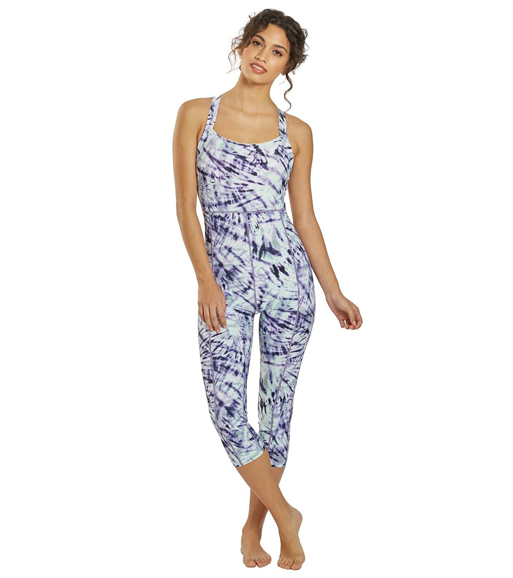 Sporti Active Moonlight Tie Dye One Piece Cropped Swim Unitard, High ...