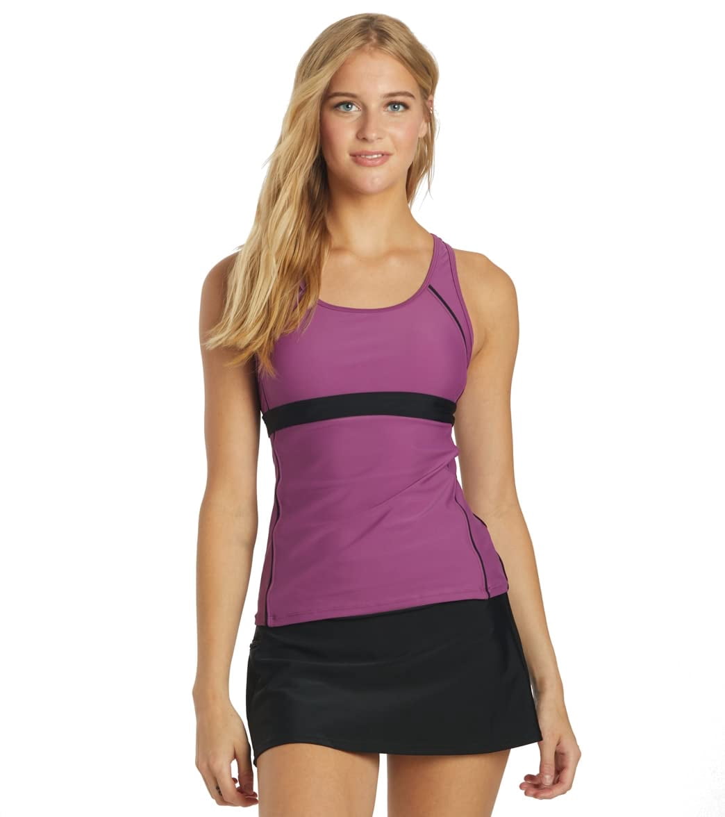 Sporti Active Racerback Solid Tankini Top, Removable Cup, Athleisure ...