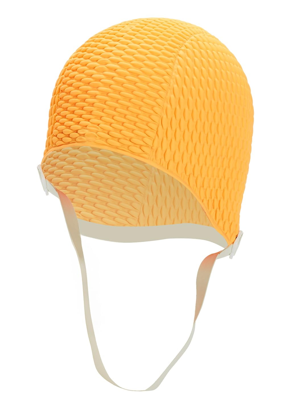 Sporti Heavy-Duty Textured Rubber Swim Cap with Adjustable Chin Strap ...
