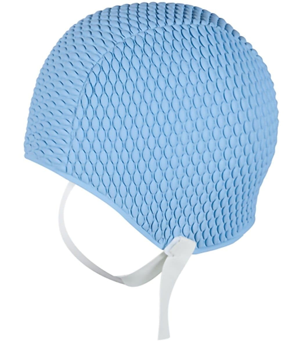Sporti Heavy-Duty Textured Rubber Swim Cap with Adjustable Chin Strap ...
