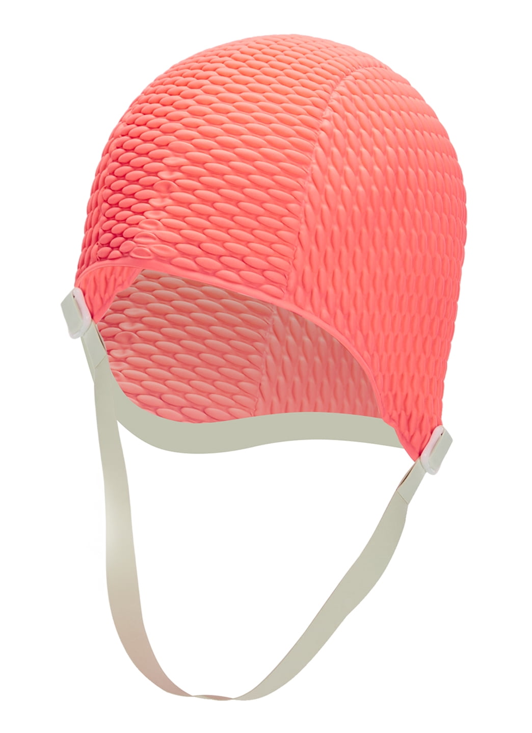 Sporti Heavy-Duty Textured Rubber Swim Cap with Adjustable Chin Strap ...