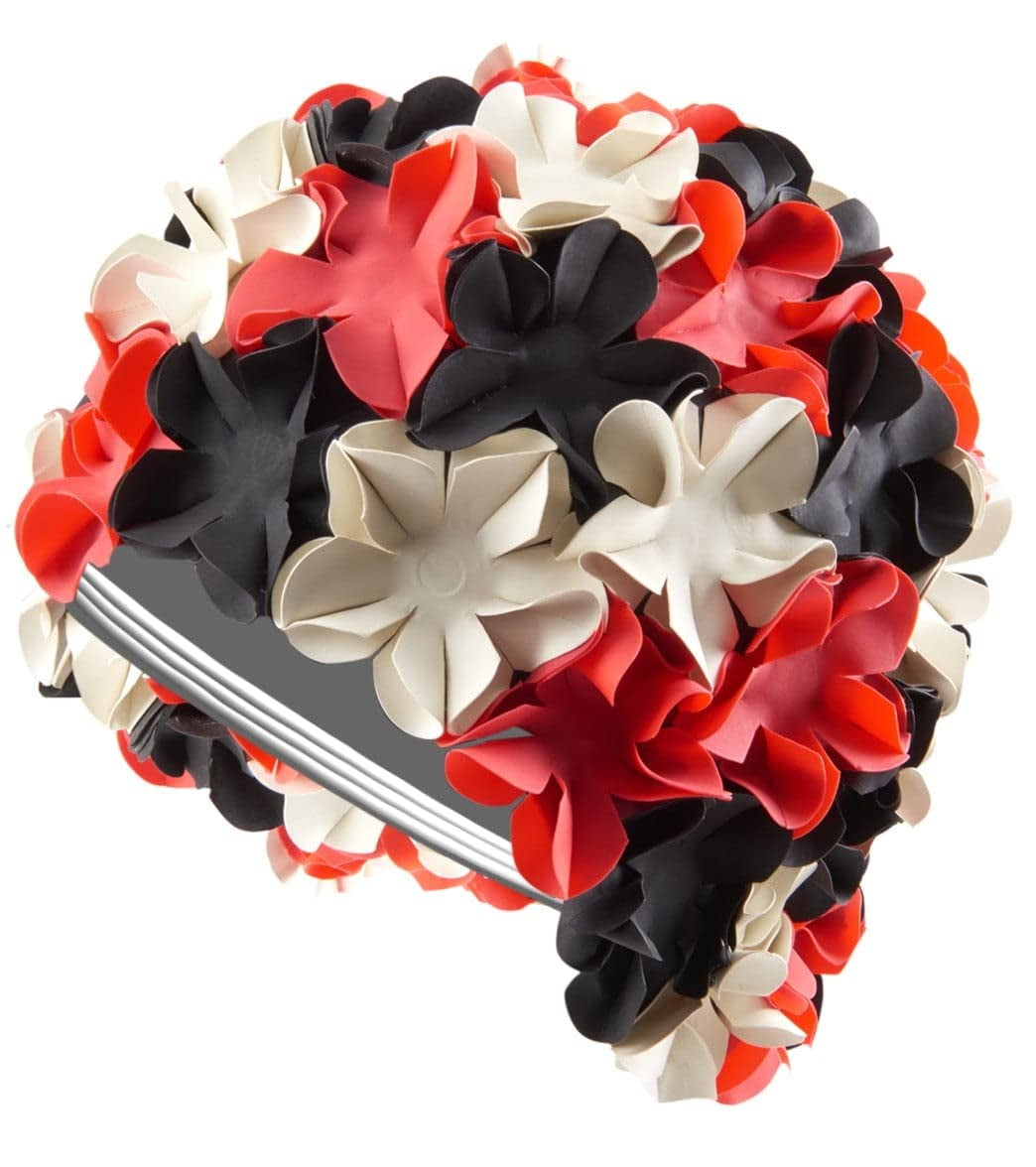 Sporti Flower Adult Swim Cap, Durable Rubber, Comfortable Edge, Three ...