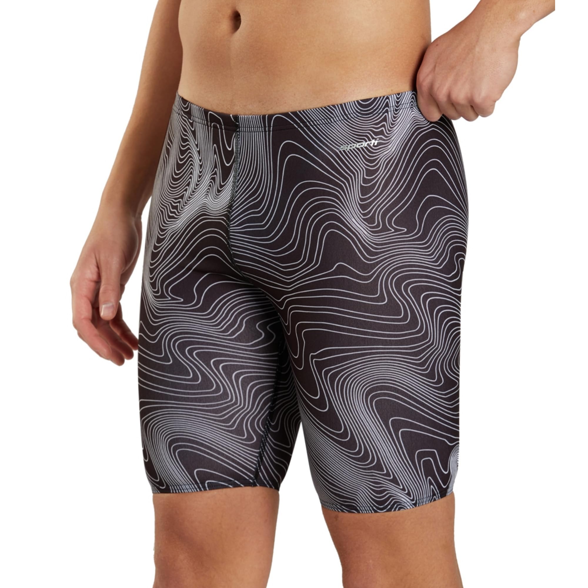 Sporti HydroLast Sonar Waves Jammer Swimsuit, 4-Way Stretch, Long ...