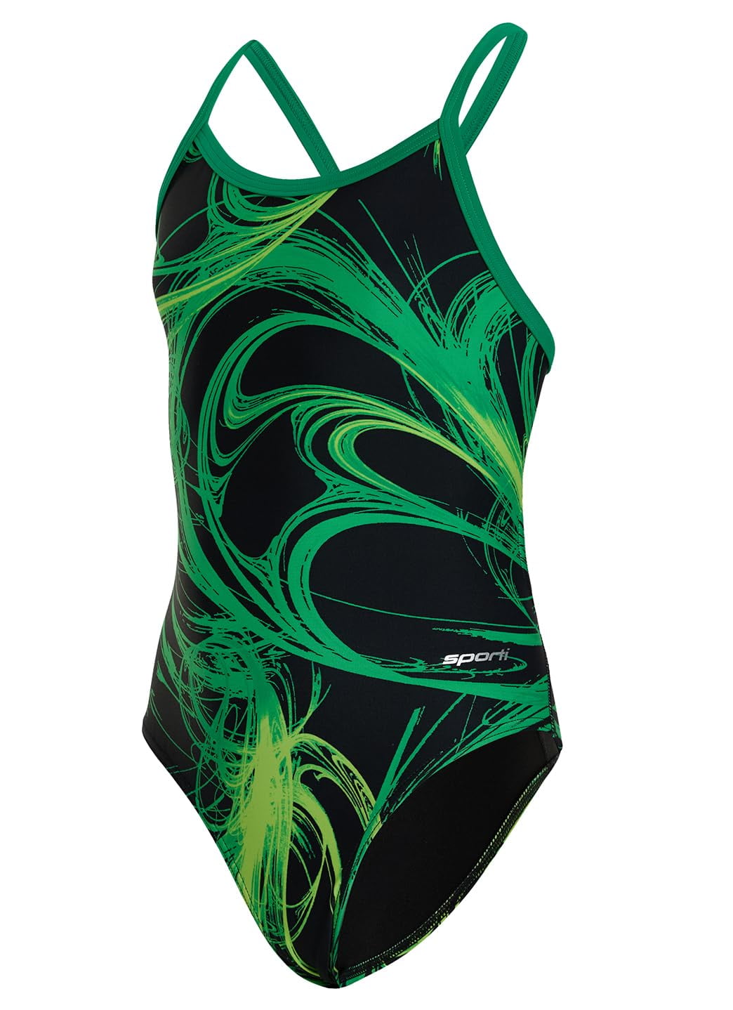 Sporti Light Wave Thin Strap One Piece Swimsuit, High Cut, Unpadded ...