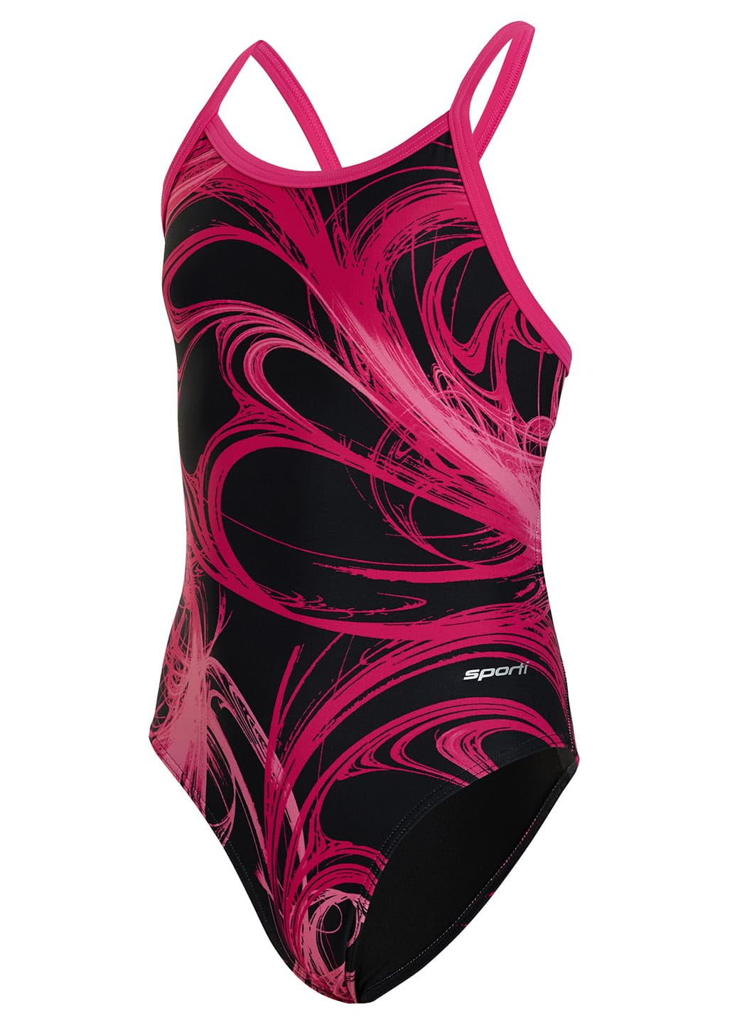 Sporti Light Wave Thin Strap One Piece Swimsuit, High Cut, Unpadded ...