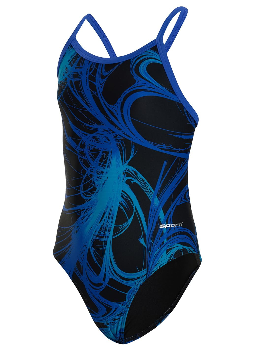 Sporti Guard Piped Thin Strap One Piece Swimsuit, High Cut, Unpadded ...