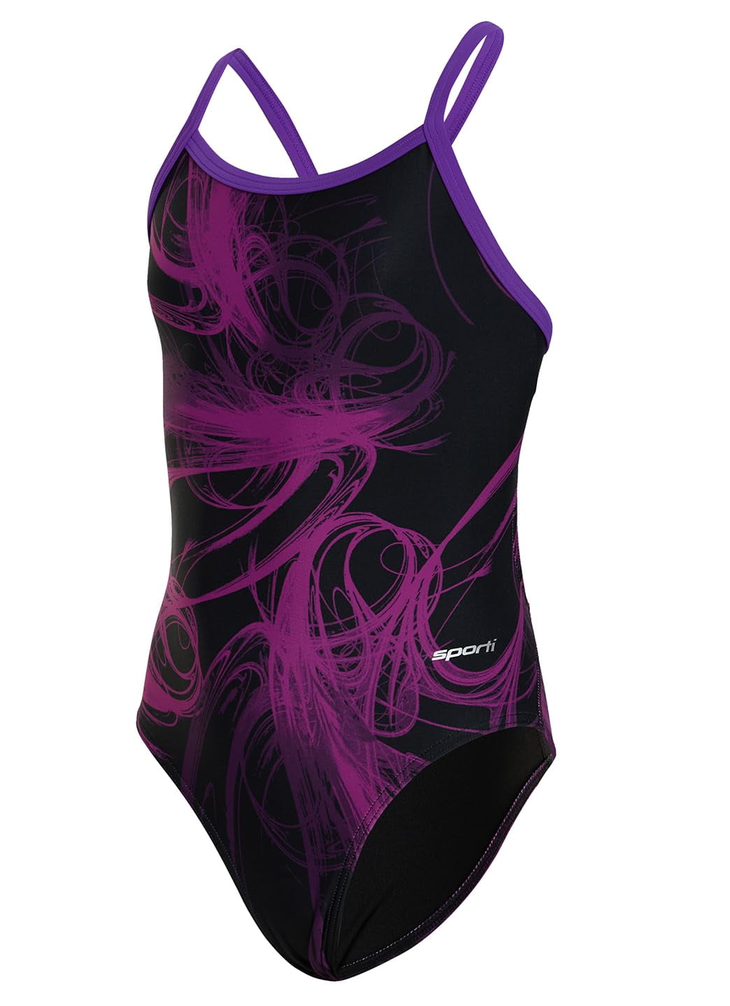 Sporti Light Wave Thin Strap One Piece Swimsuit, High Cut, Unpadded ...
