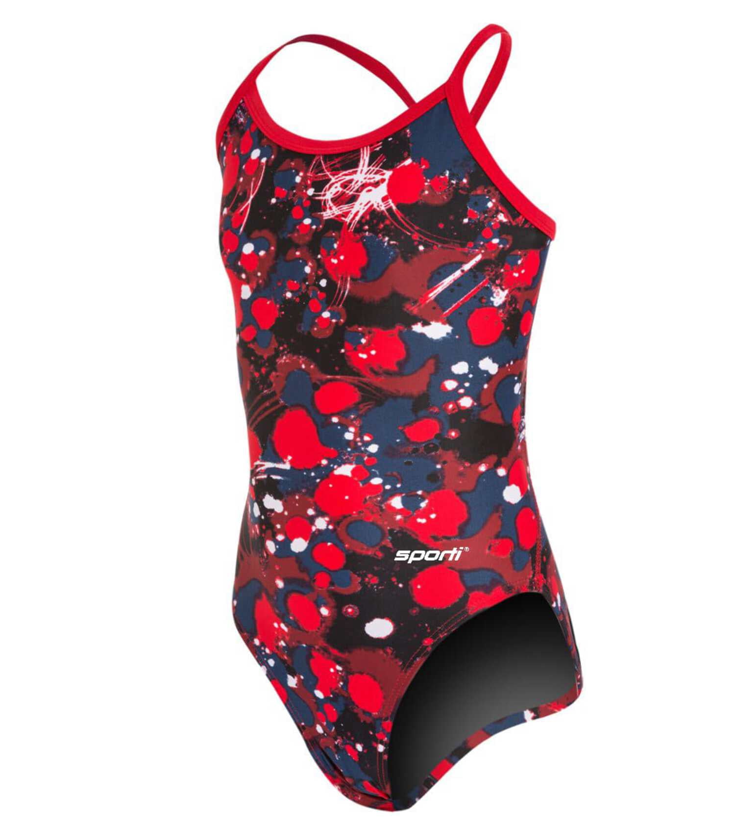 Sporti Paint Splatter Thin Strap One Piece Swimsuit Youth (22-28 ...