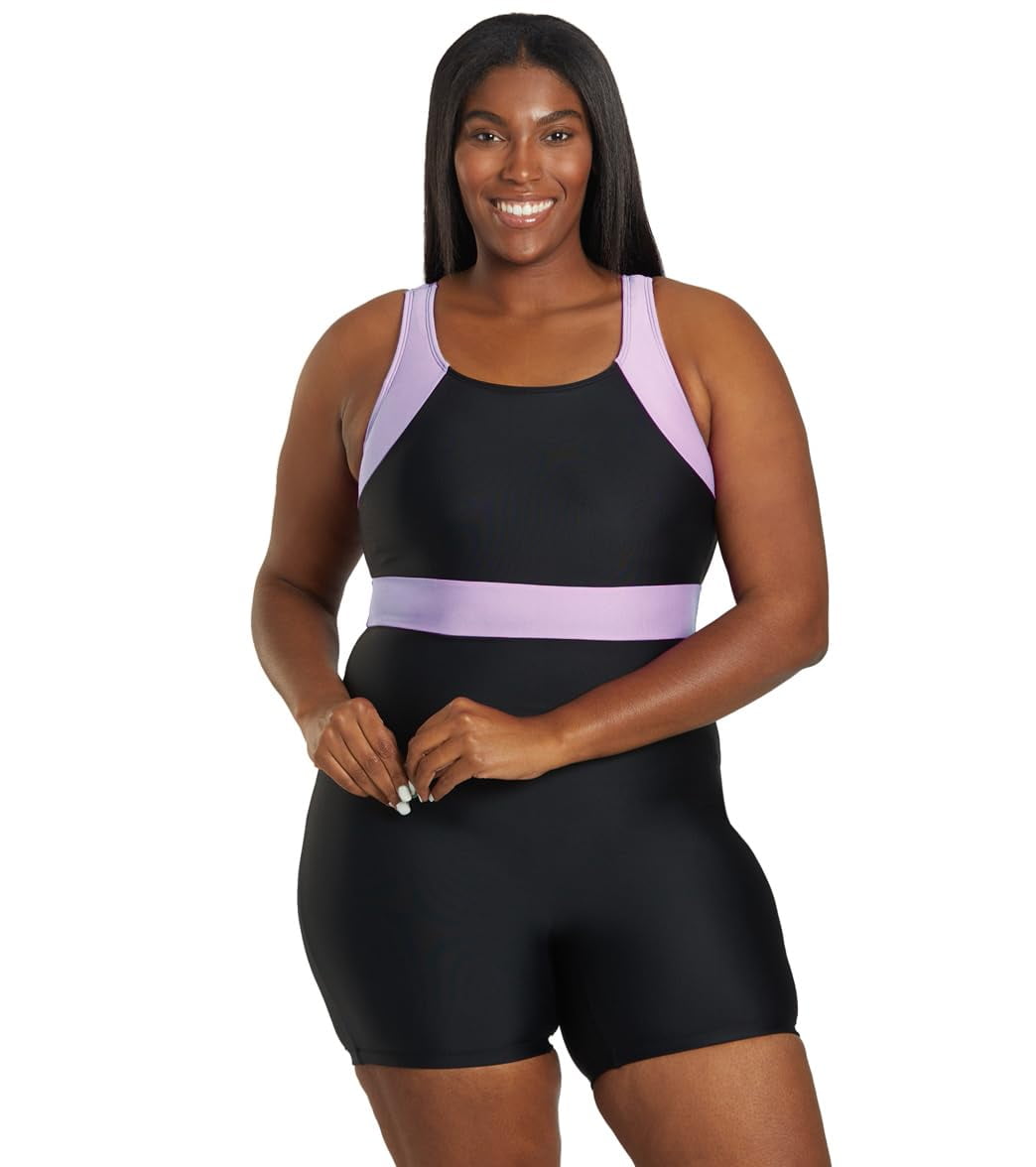 Sporti Plus Size Colorblock Unitard One Piece Swimsuit - Walmart.com