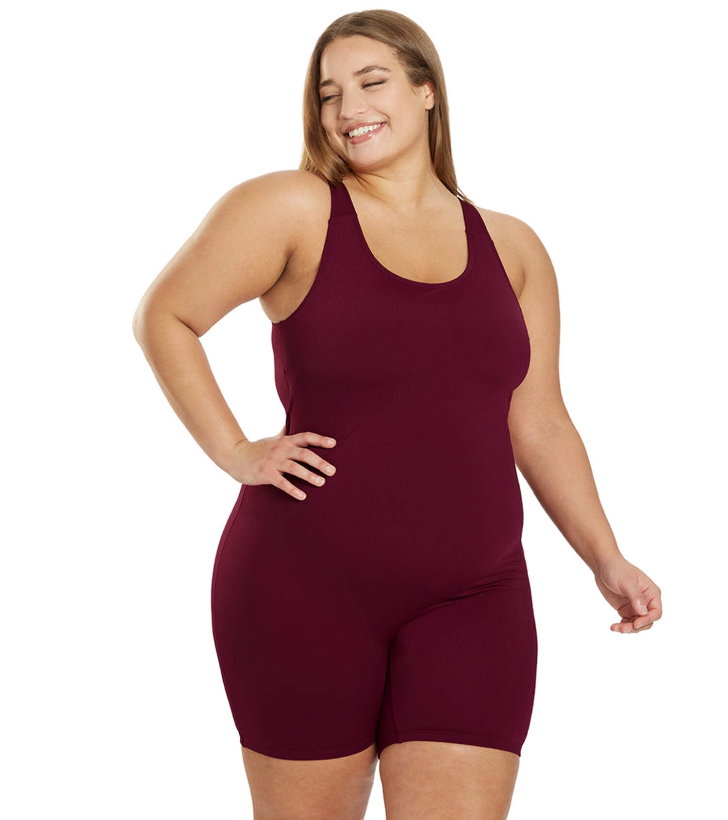 Sporti Plus Size HydroLast Chlorine Resistant Scoop Back Unitard One ...