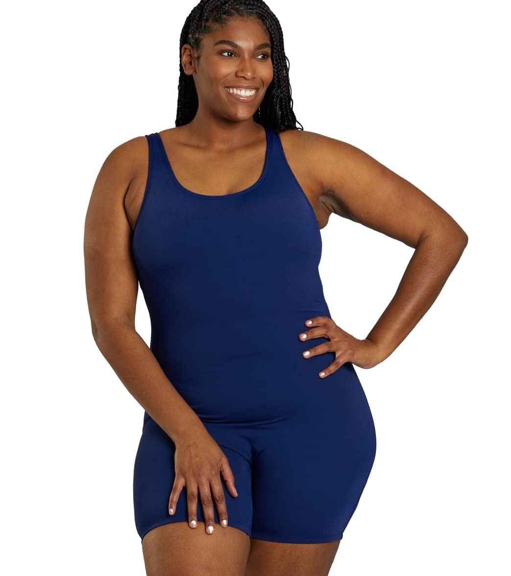Sporti Plus Size Chlorine Resistant Unitard Swimsuit - UPF 50+, Scoop ...