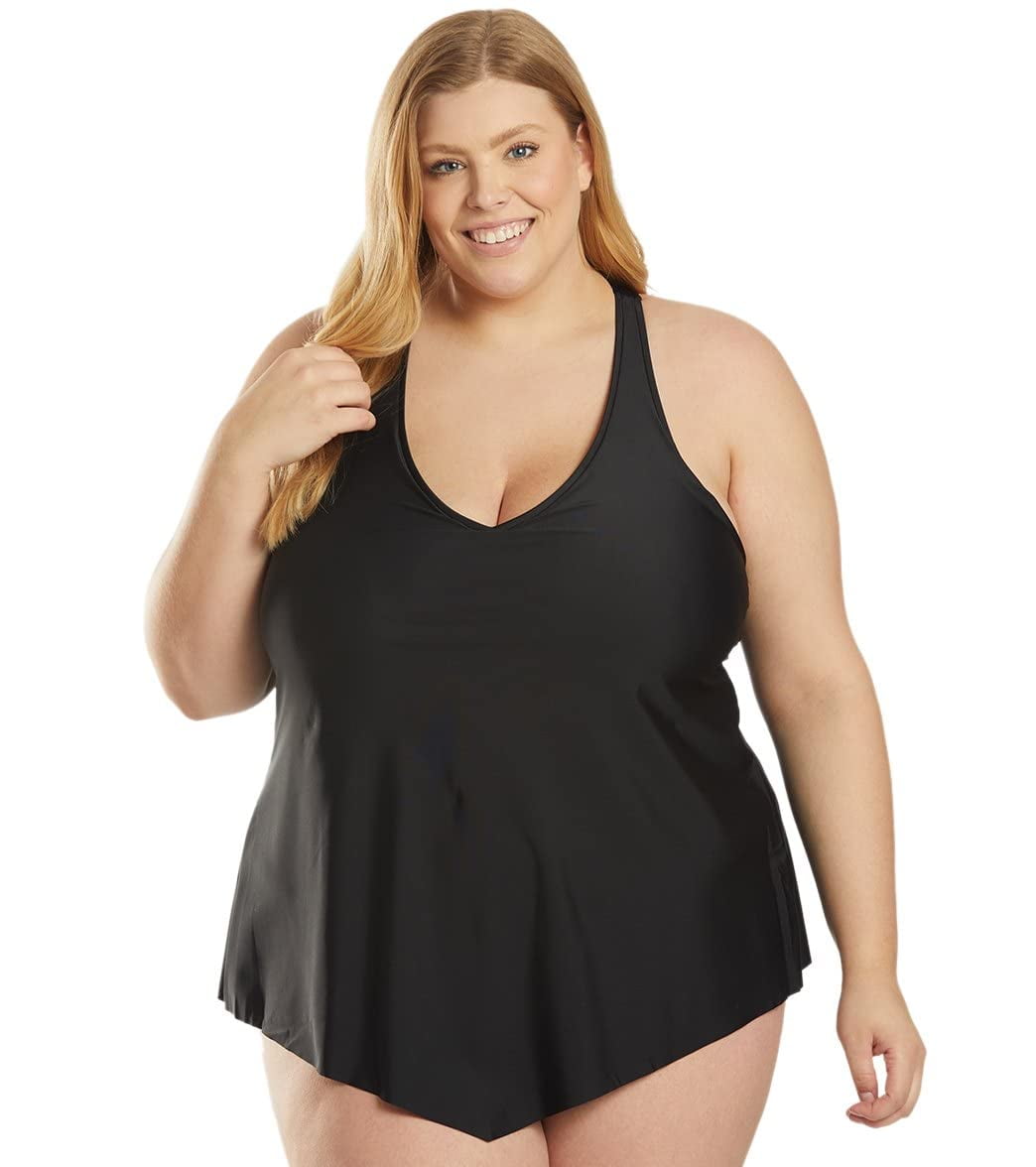Sporti Plus Size Sofia Racerback Tankini Top, Flowy Fit, Lycra Lasting ...