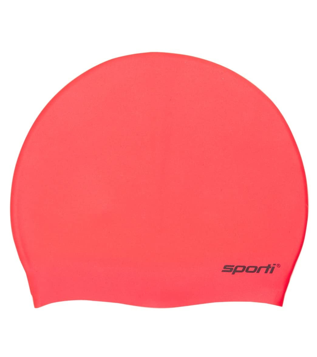 Sporti Silicone Swim Cap, Snug Fit, Contoured, Anti-Slip, Easy On/Off ...