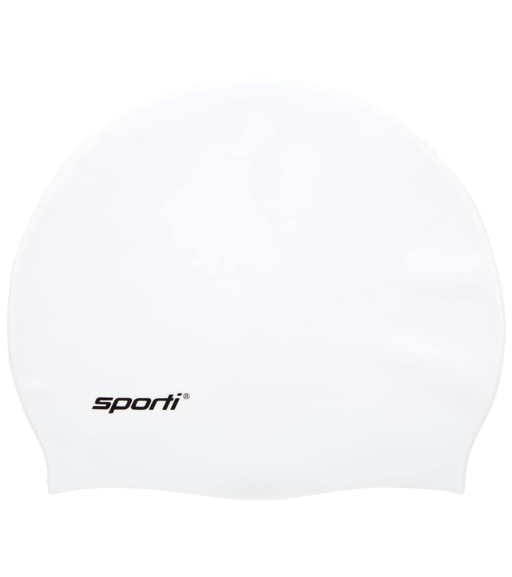Sporti Silicone Swim Cap, Snug Fit, Contoured, Anti-Slip, Easy On/Off ...