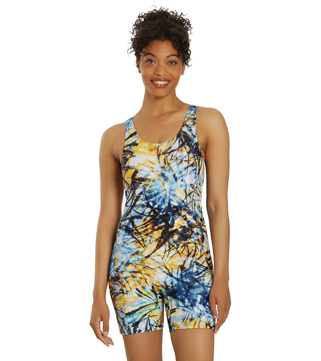 Sporti Unitard Breezy Palms One-Piece Swimsuit, Lycra Xtra Life, 4-Way ...