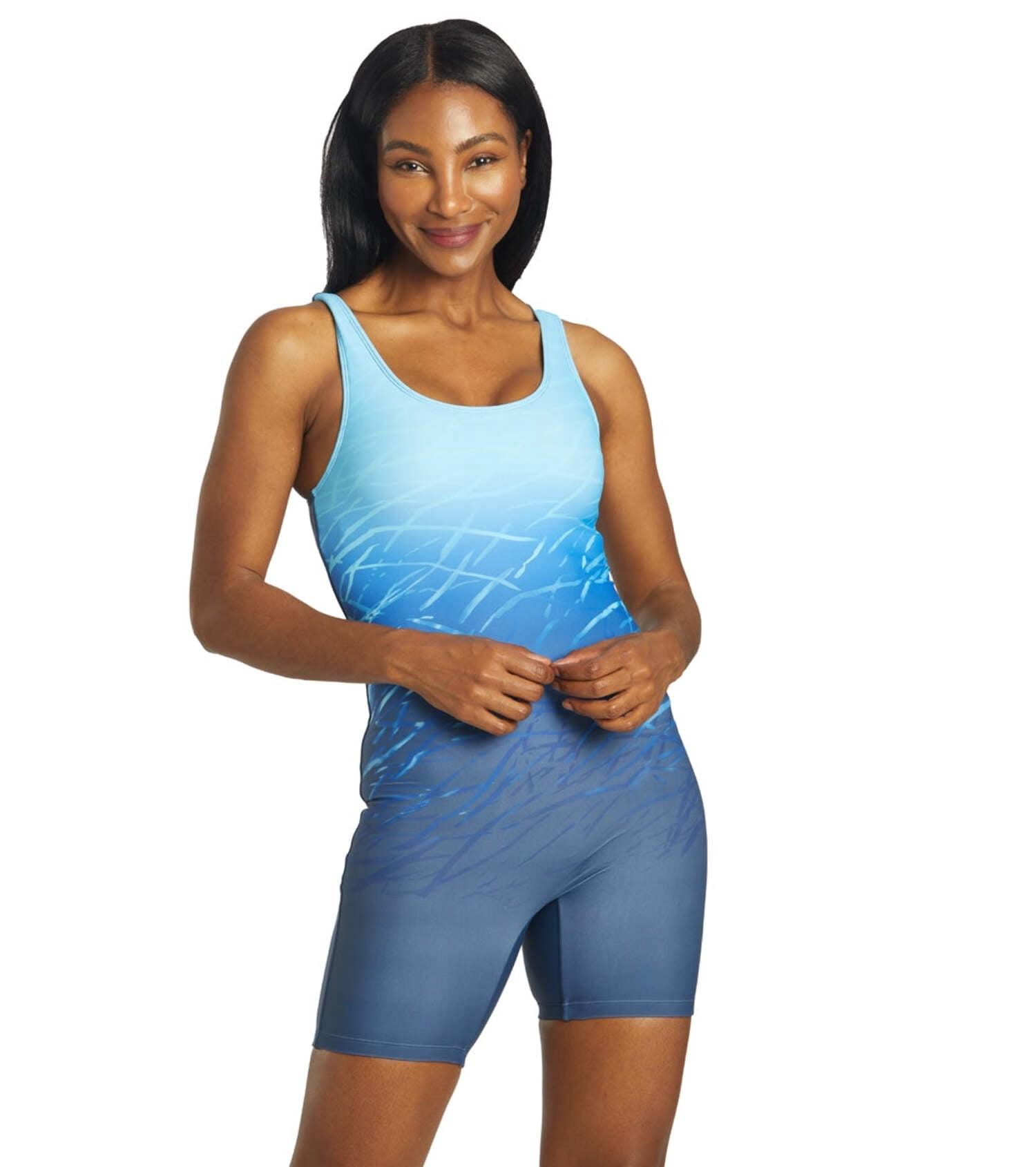 Sporti Unitard Printed Ombre One Piece Swimsuit - Walmart.com