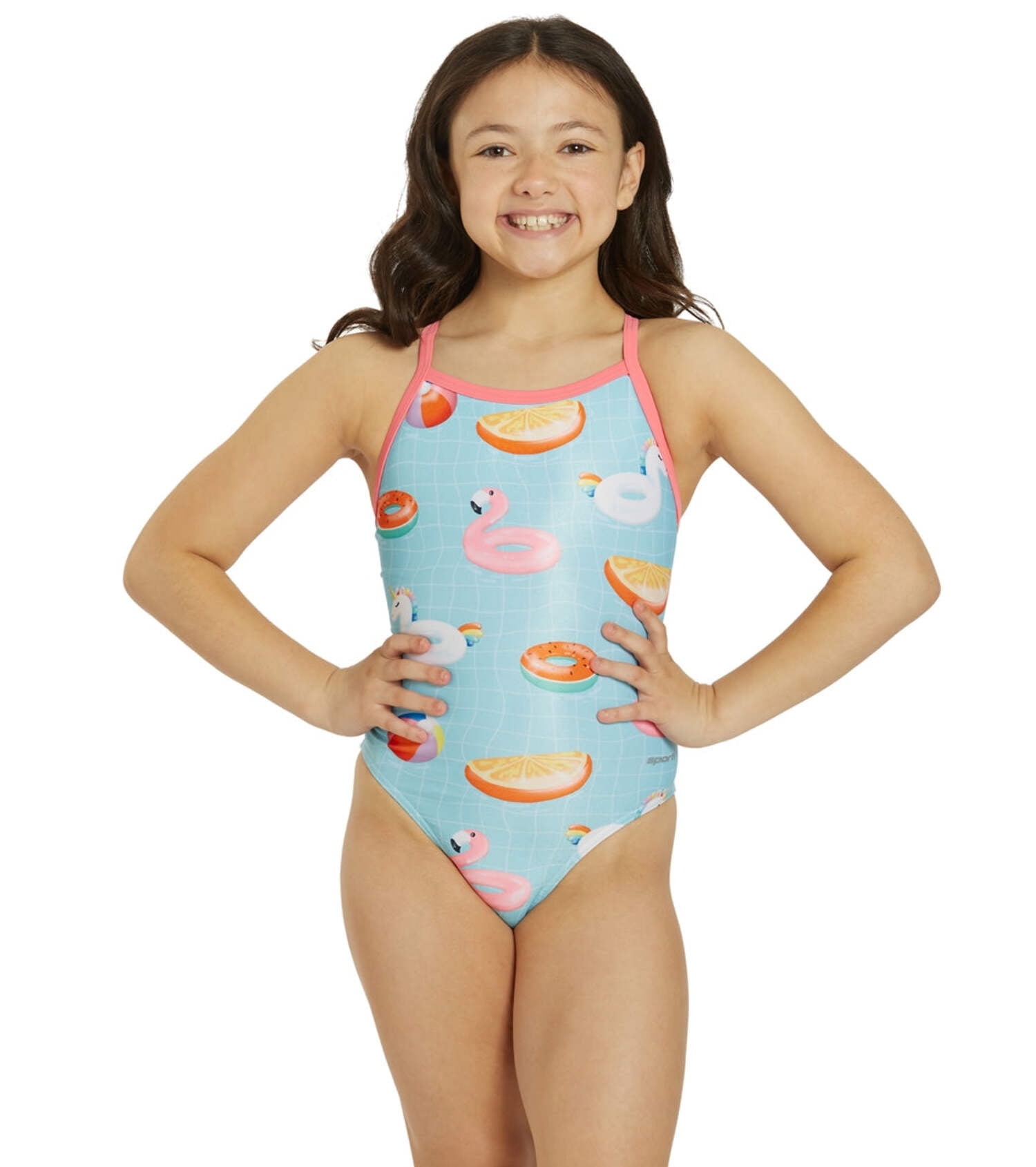 Sporti x Alex Walsh Pool Party Thin Strap One Piece Swimsuit Youth (22-28) - Walmart.com