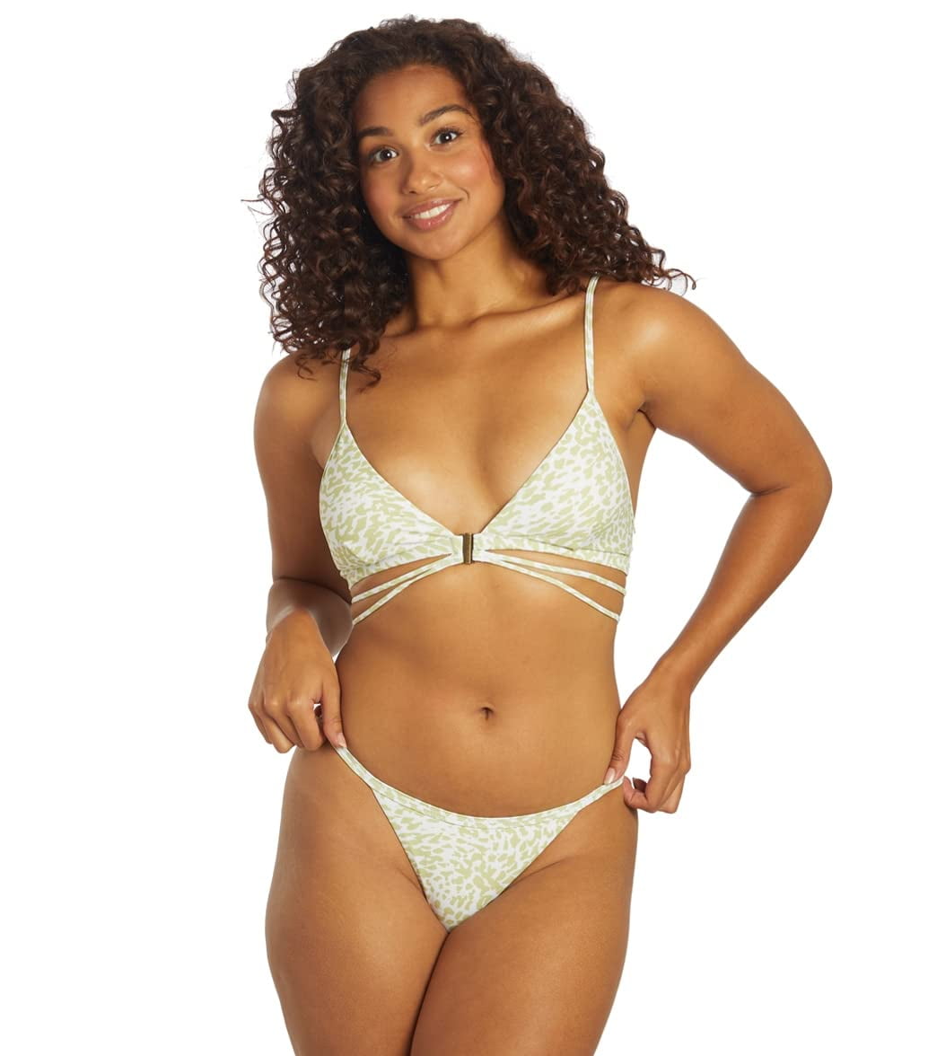 Sporti x Stef Corgel Daydream Cheetah Strappy Bikini Top, Removable Cup, Athleisure (Women’s ...