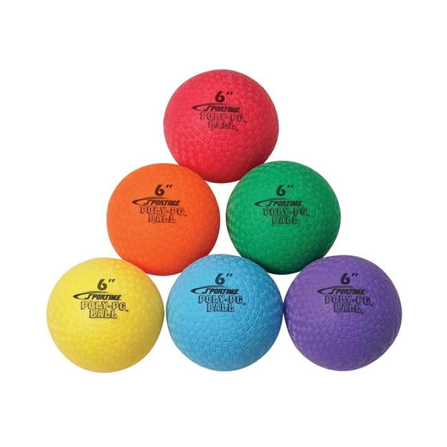 Sportime 2095334 6 in. Poly PG Ball, Assorted Color - Set of 6 ...