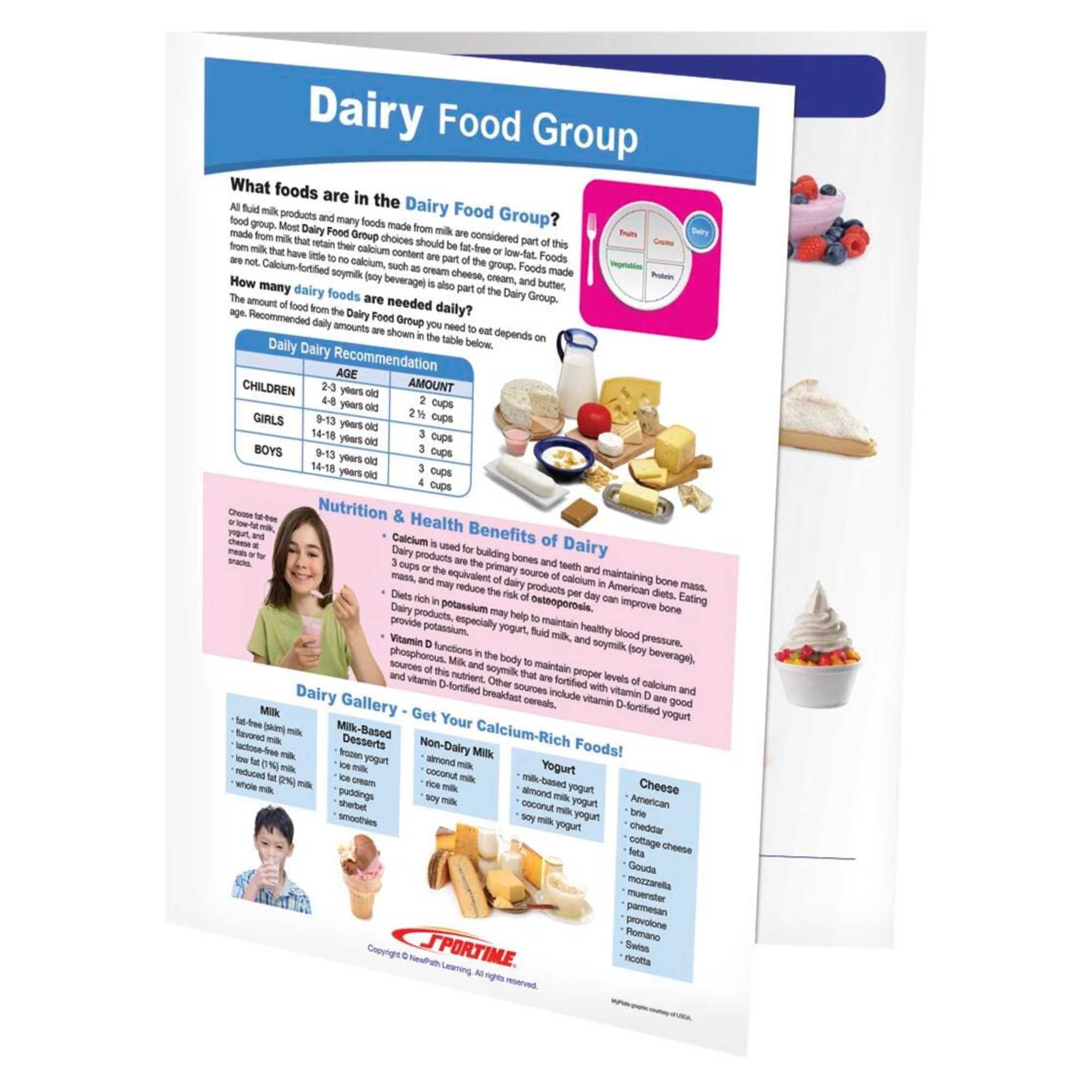 Sportime Dairy Food Group Visual Learning Guide, 4 Pages, Grades 5 to 9 ...