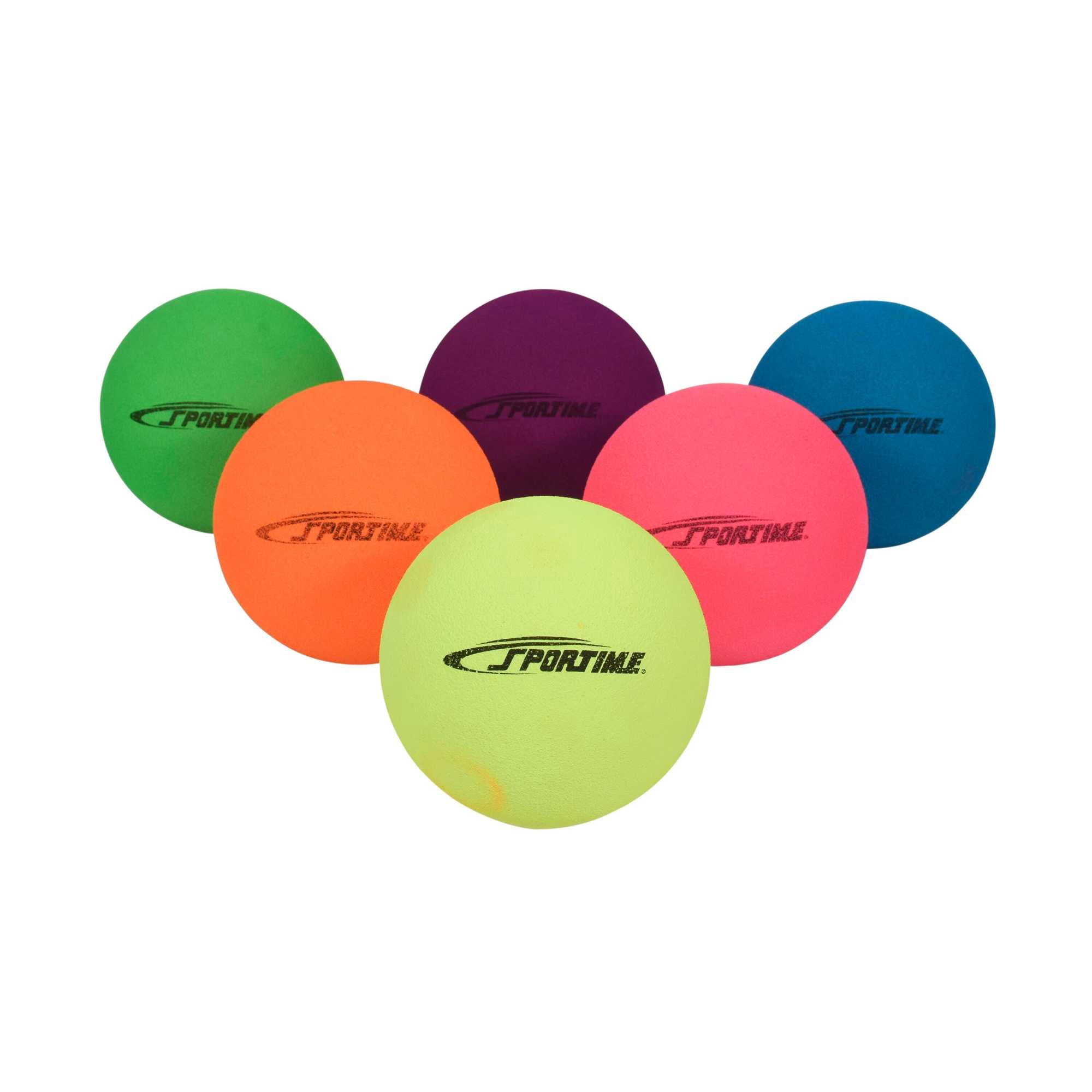 Sportime Fluorescent Foam Balls, 6 Inches, Assorted Colors, Set of 6 ...
