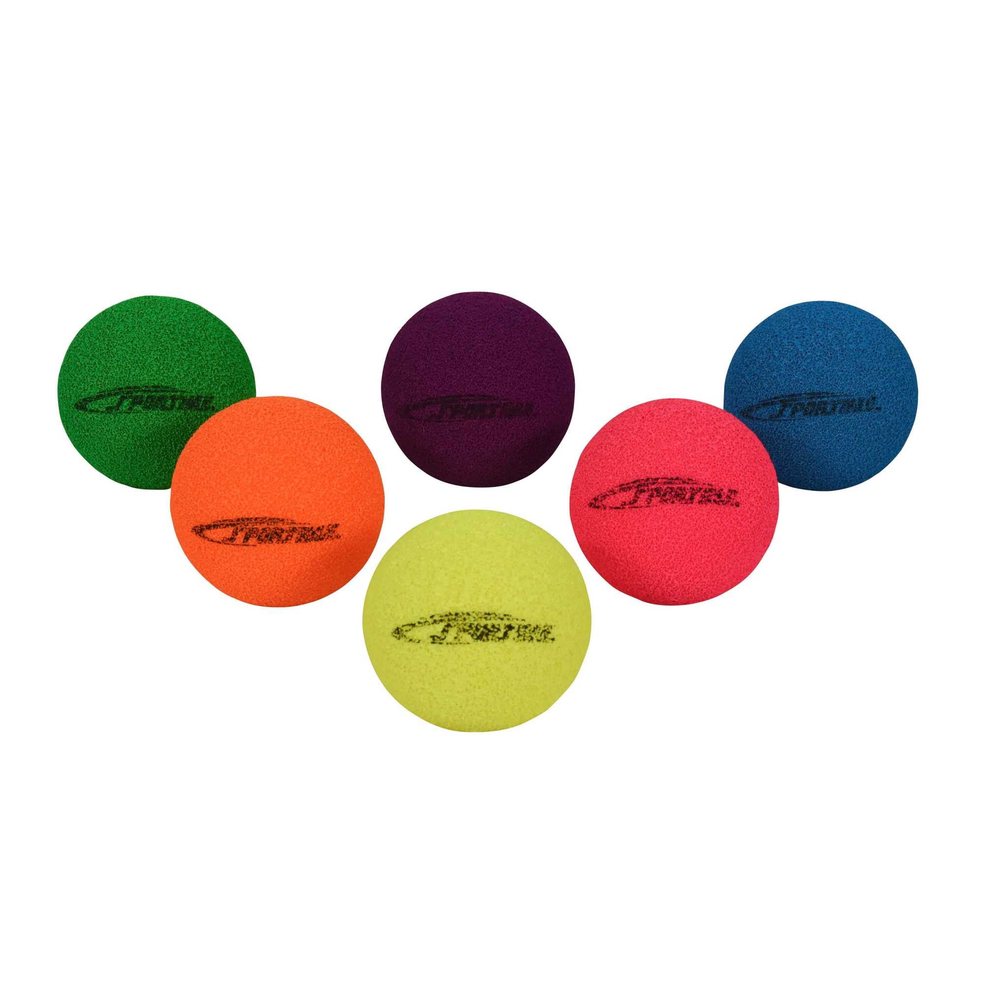 Sportime Fluorescent Foam Balls, Assorted Colors, 2-3/4 Inches, Set of ...