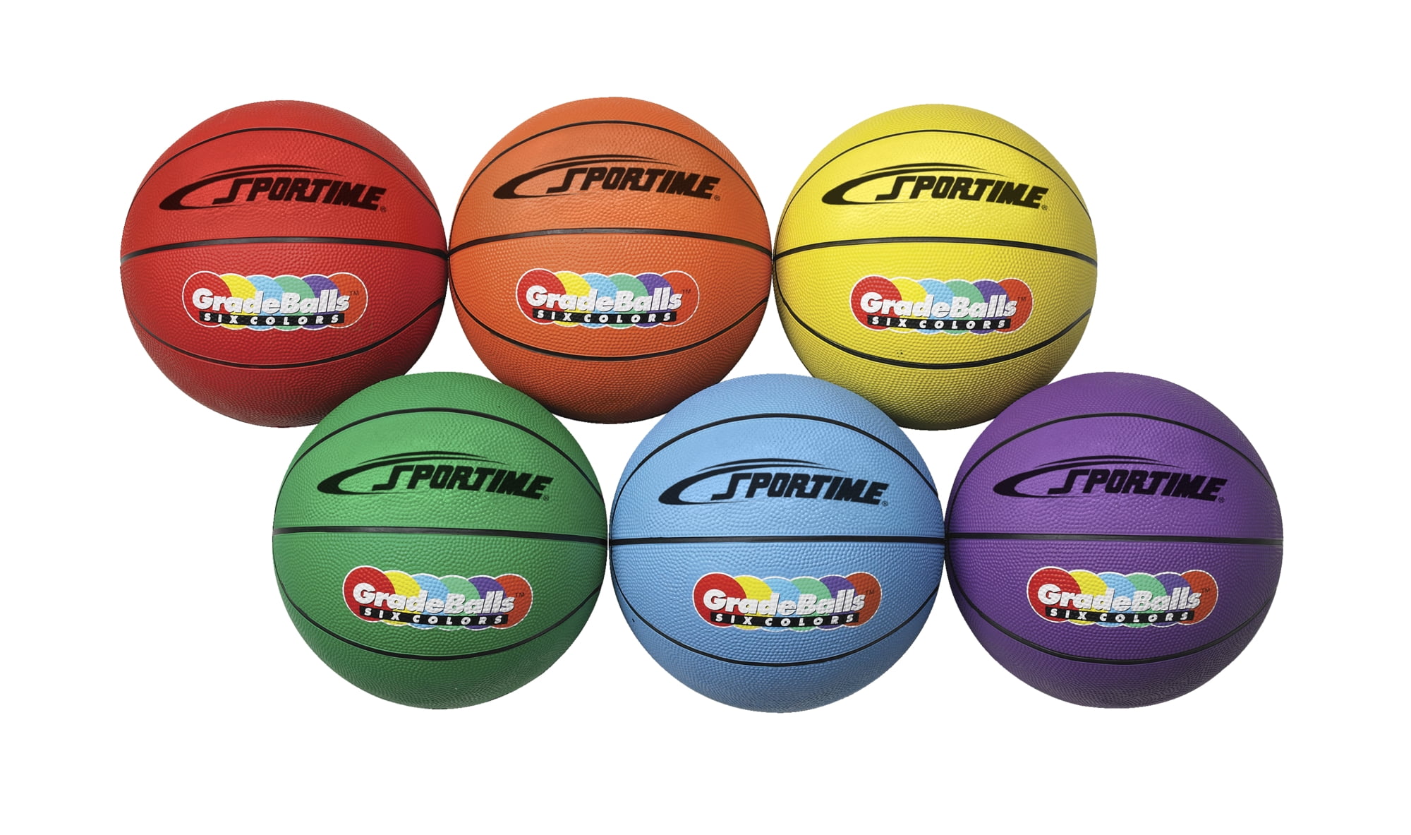 Sportime Colorful Youth Gradeball Rubber Junior Basketballs, 27 Inches ...
