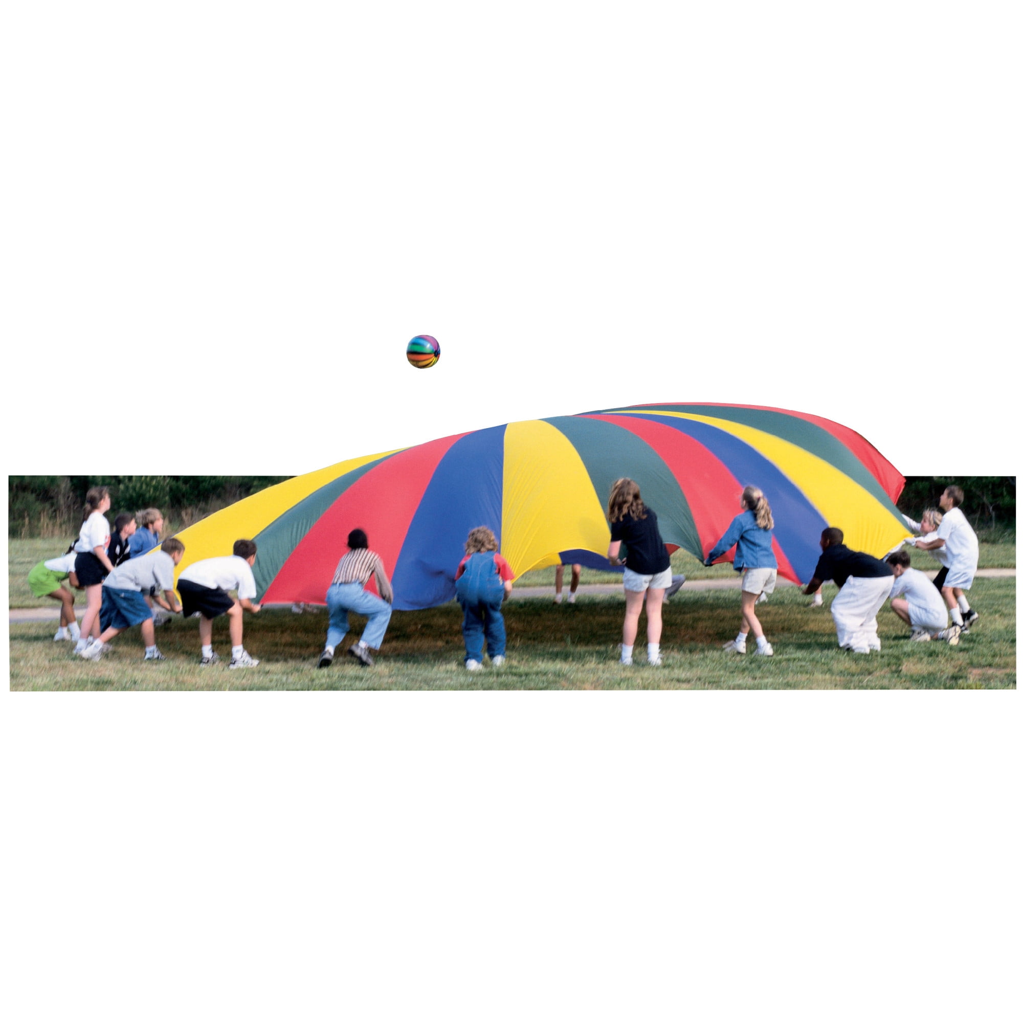 Sportime GripStarChute Colorful Parachute with 30 Handles, 30 Foot ...