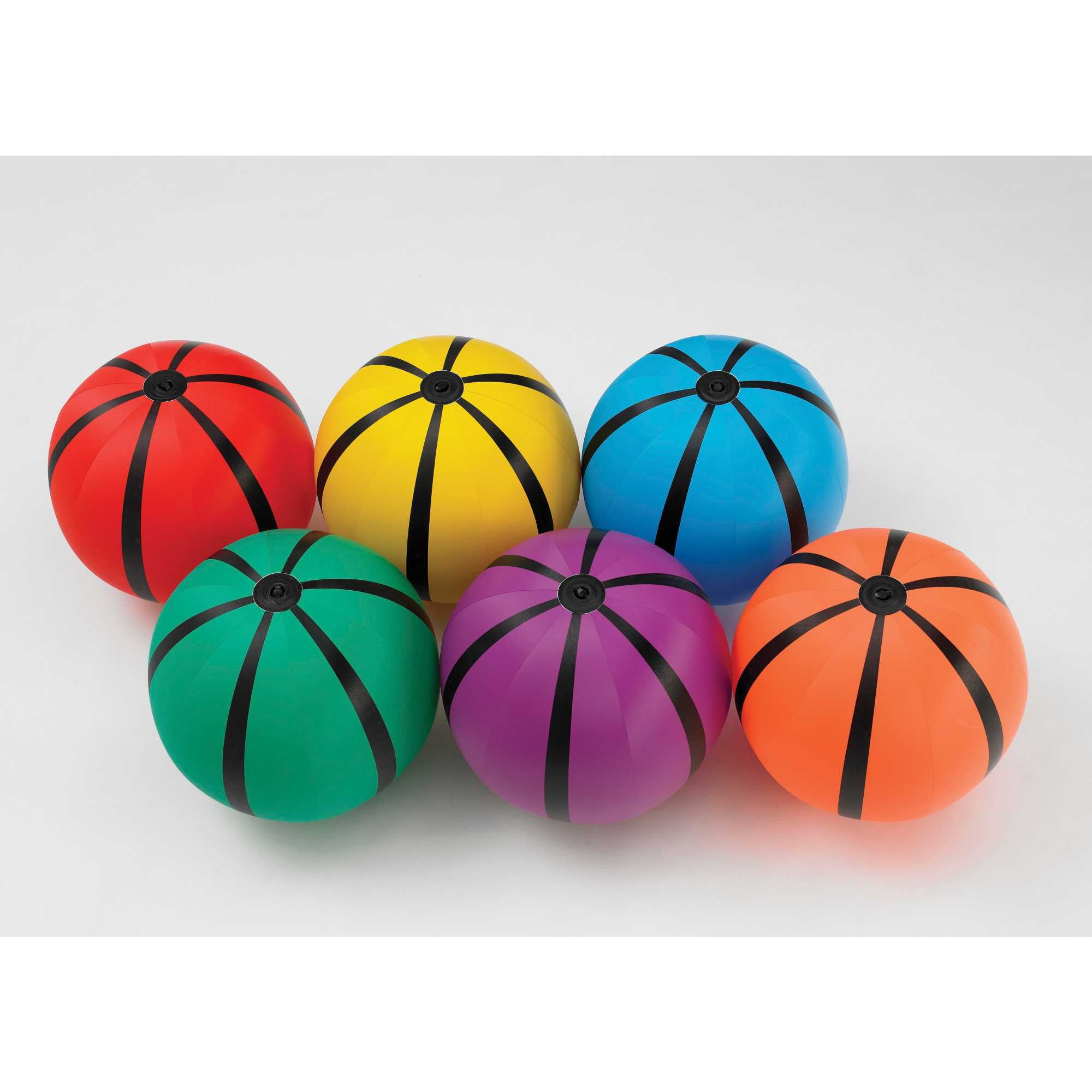 Sportime Heavy-Duty Beach Balls, 16 Inches, Assorted Colors, Set of 6 ...