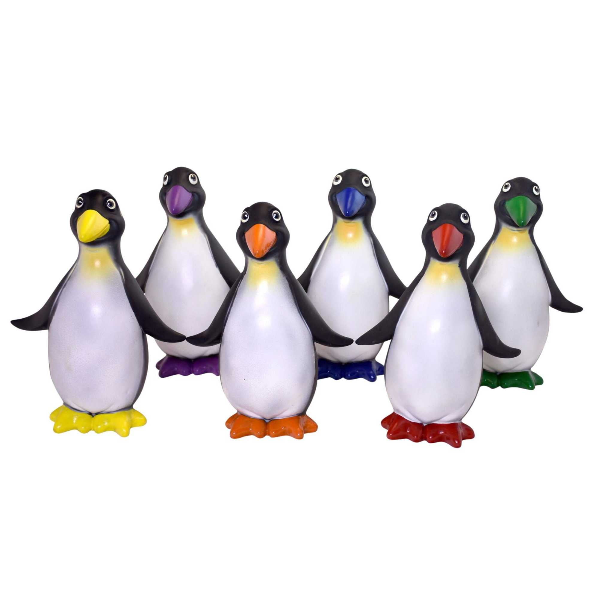 Sportime Rubberlike Novelty Penguins Toys for Kids, Assorted Colors, Durable and Fun, Set of 6 ...