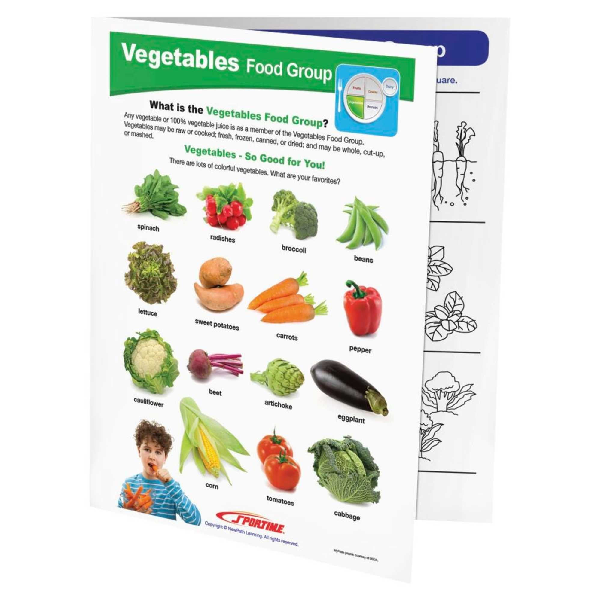 Sportime Vegetables Food Group Visual Learning Guide, 4 Pages, Grades 1 ...